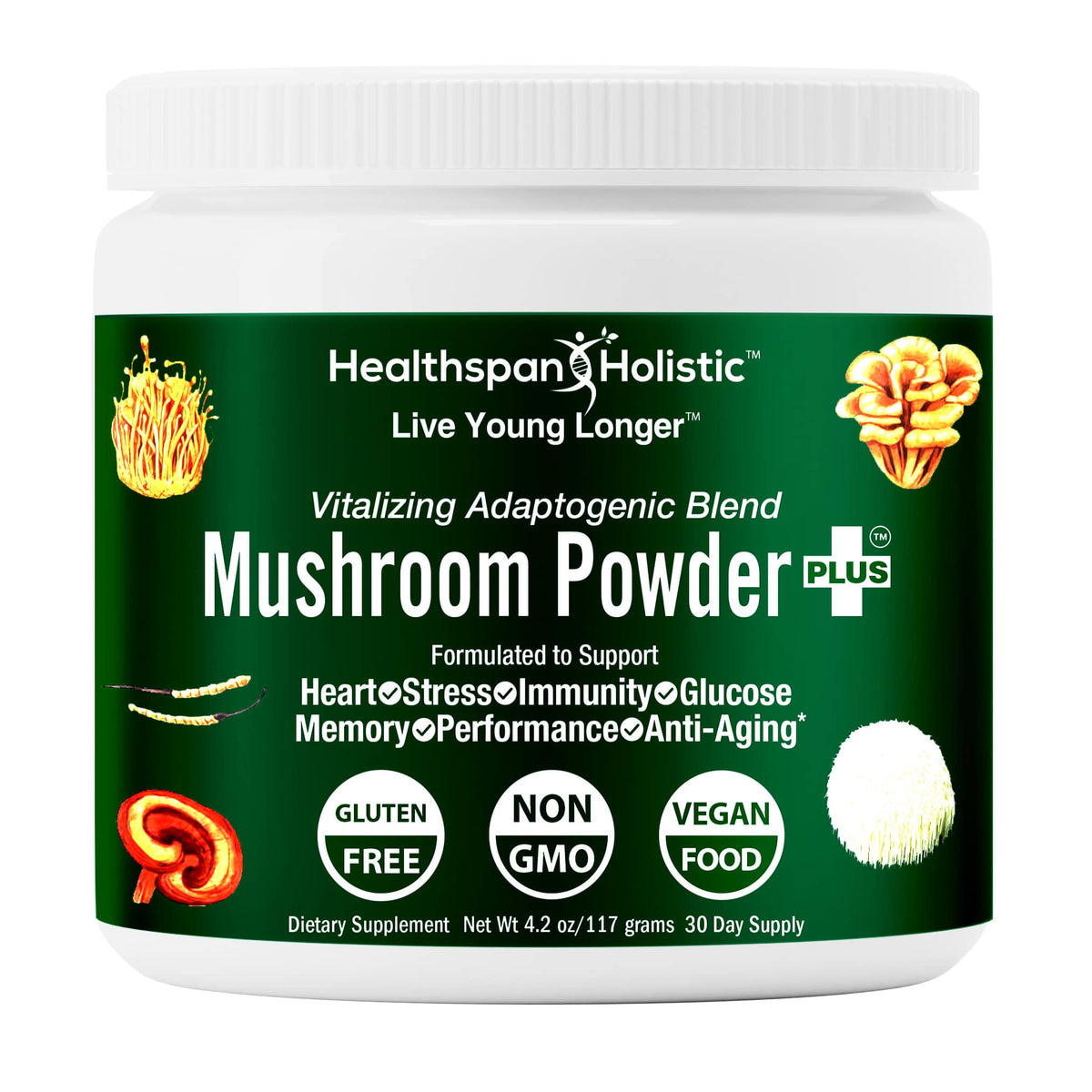 Organic Adaptogenic Mushroom Powder+ | Healthspan Holistic